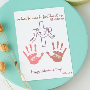 Handprint Bible Verse Craft Printable, Valentine’s Day Christian Art ...