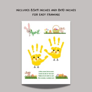 April Handprint Footprint Crafts Printable, DIY Art Kids Preschool ...