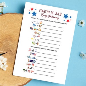 July 4th Emoji Pictionary Game Printable Independence Day - Etsy