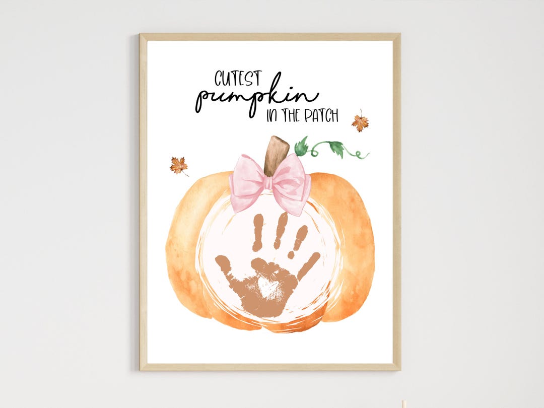 Fall Handprint Craft Printable, Autumn Activity DIY Pumpkin Hand Wall ...