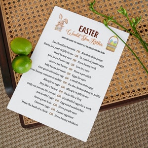 Easter Would You Rather Game Printable, This or That Easter Party Game ...