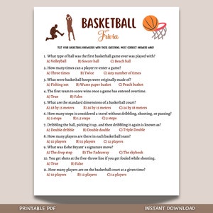 Basketball Trivia Game Printable, Basketball Tailgate Party Game ...