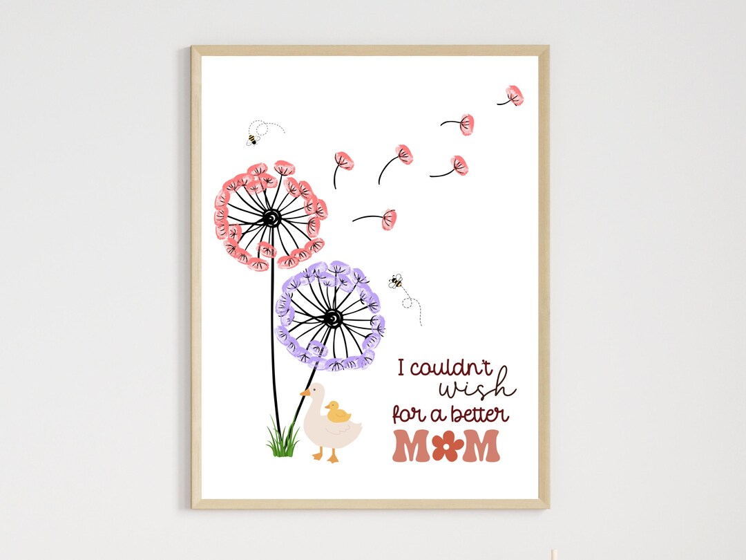 Mothers Day Fingerprint Craft for Kids Printable DIY Card Handprint Art ...