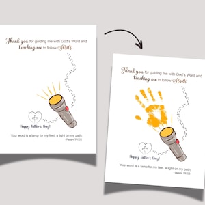 Father's Day Bible Craft Kids Printable, DIY Handprint Card Scripture ...