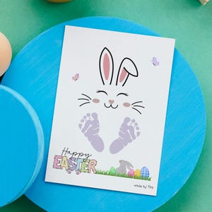 Easter Crafts for Kids Printable, Handprint Footprint DIY Card Wall Art ...