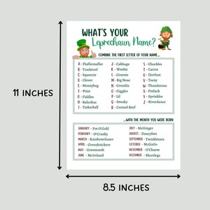 What's Your Leprechaun Name Game Printable, St. Patrick's Day Party ...