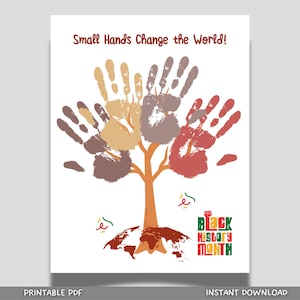 Small Hands Change the World Black History Month Handprint Craft ...