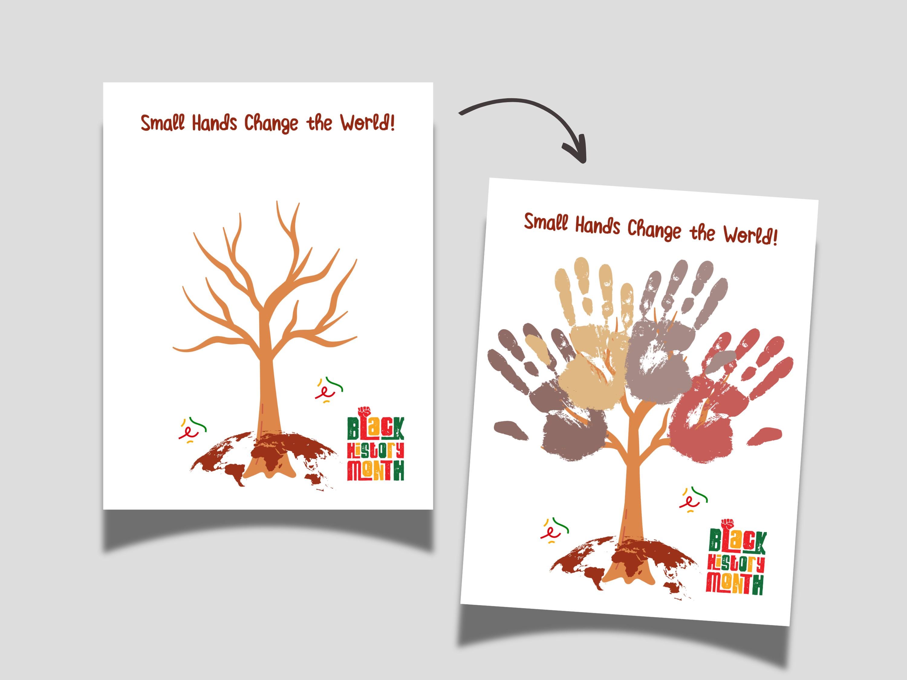 Small Hands Change the World Black History Month Handprint Craft ...