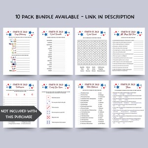 4th of July All Things Red Trivia Game Printable, Independence Day ...
