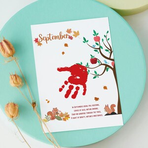 September Handprint Crafts Printable, DIY Art Kids Preschool Activity ...