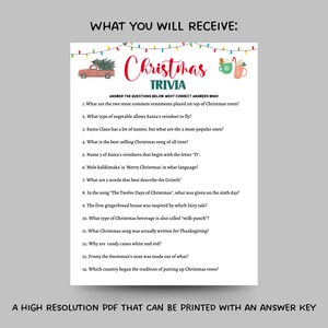 Christmas Trivia Game Printable, Fun Holiday Party Game, Office Party ...