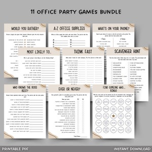 Office Party Games Printable Work Party Games Team Building - Etsy