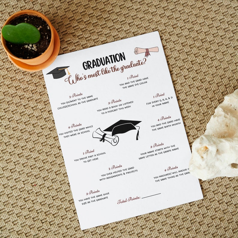 Graduation Party Games Printable, High School Senior Grad Party Games ...