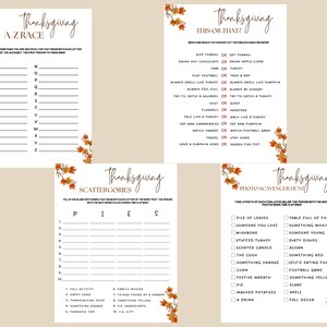 Thanksgiving Games Bundle Printable Fall Holiday Games - Etsy