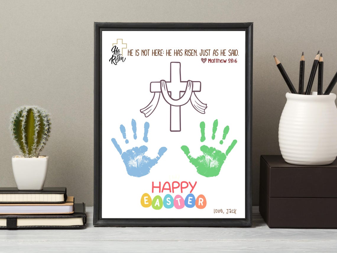Christian Easter Handprint Craft Printable, DIY Religious Keepsake Art ...
