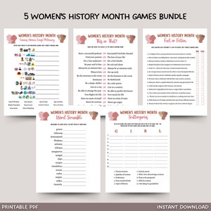 Womens History Month Party Games Printable, Emoji Pictionary, Trivia ...