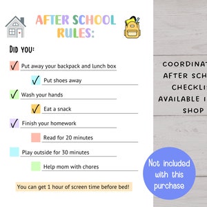 Printable Before School Checklist Morning Reminders for Kids - Etsy