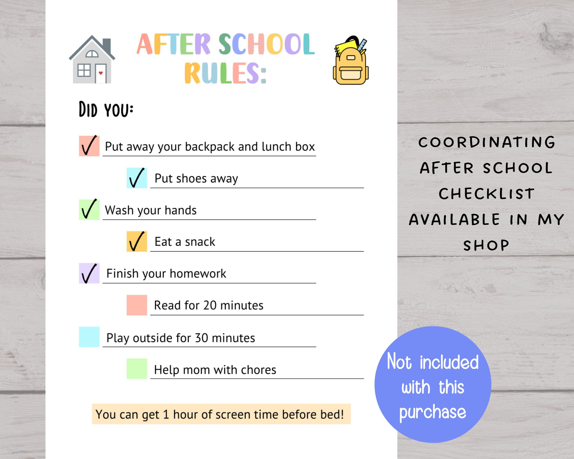 Printable Before School Checklist Morning Reminders for Kids - Etsy Canada