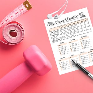 Workout Checklist Editable Daily Workout Routine Chart - Etsy