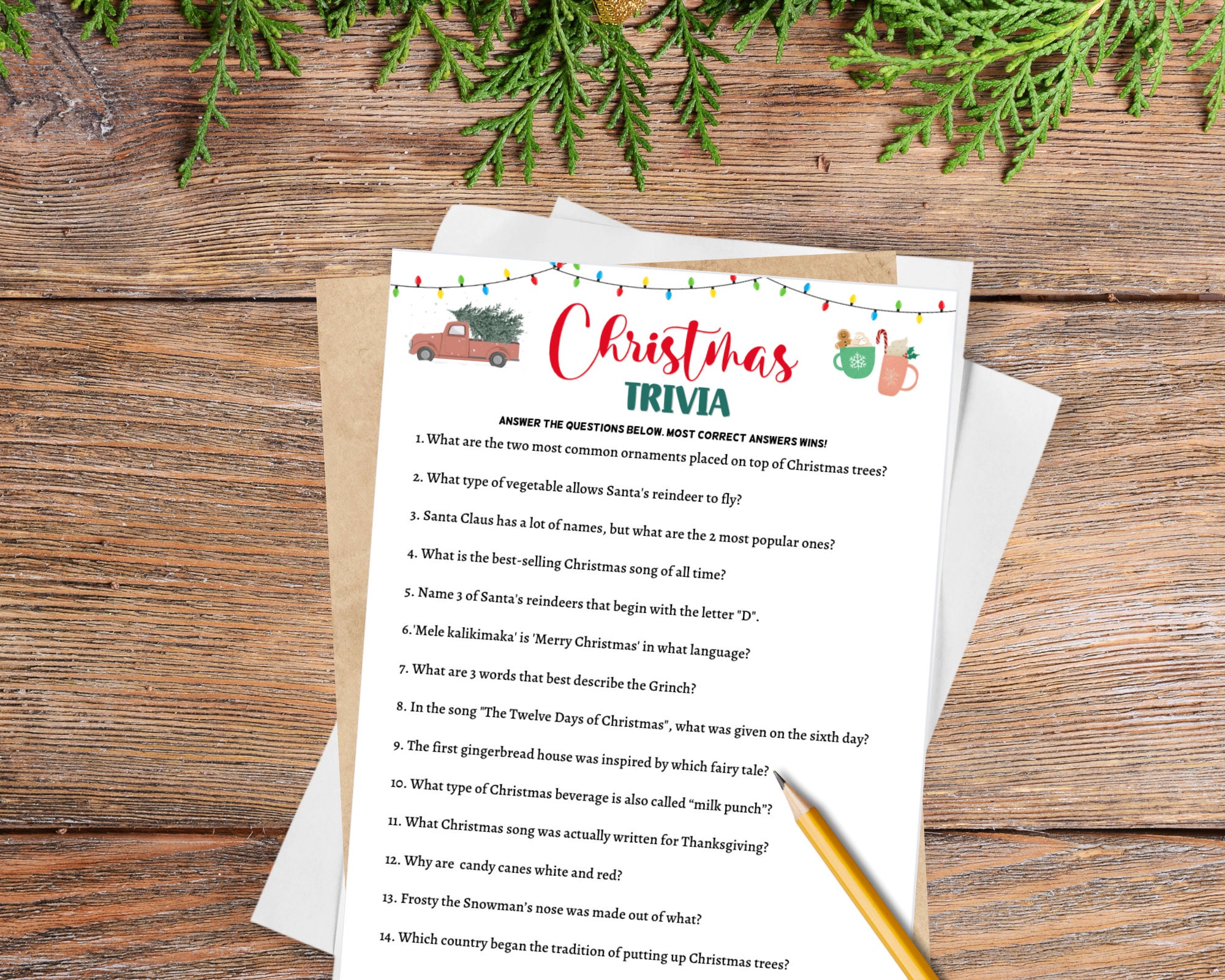 Christmas Trivia Game Printable Fun Holiday Party Game - Etsy