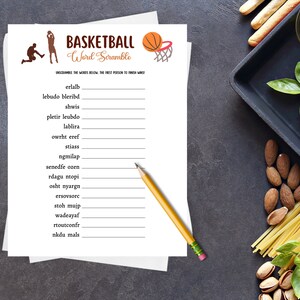 Basketball Word Scramble Game Printable Basketball Party - Etsy