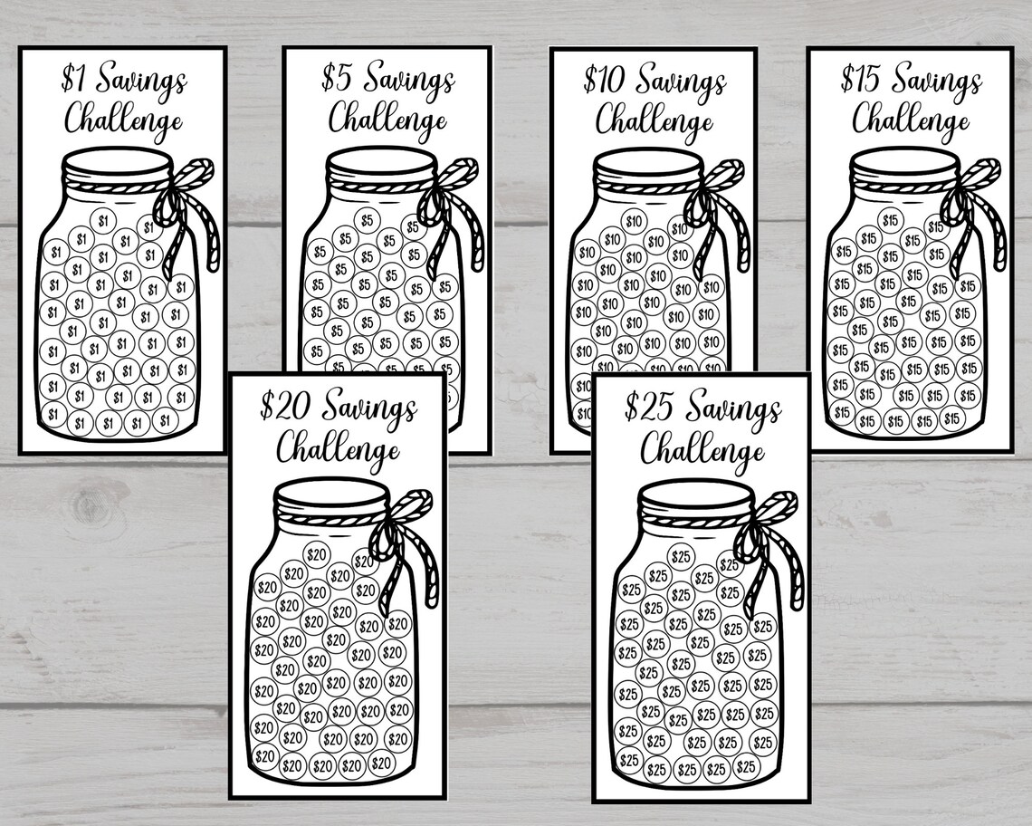 Savings Challenge Bundle Printable Minimalist Mini Savings - Etsy