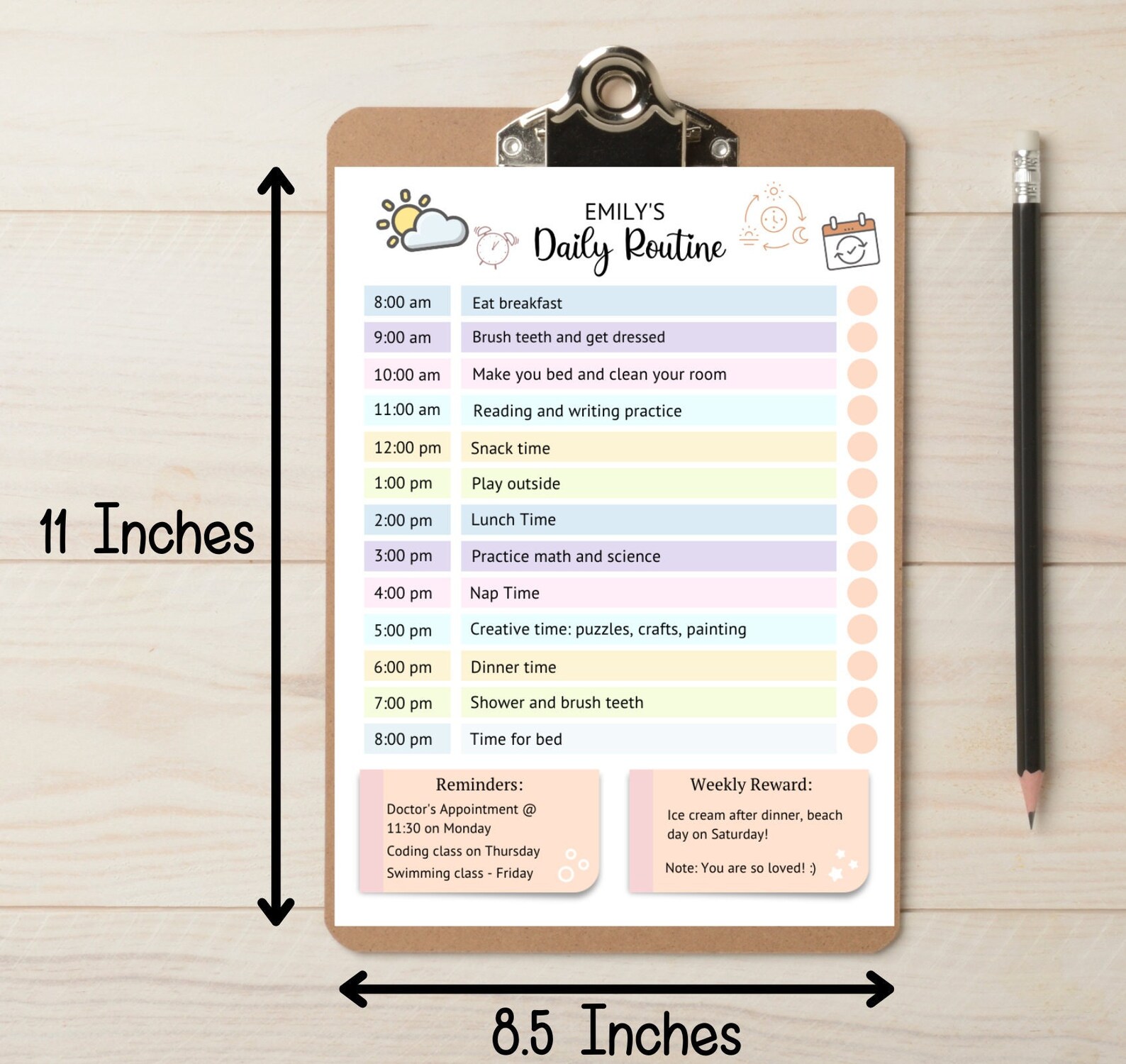Daily Routine Chore Chart for Kids Daily Schedule Template - Etsy