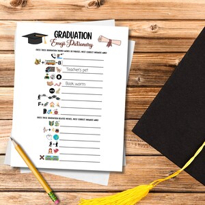 Graduation Emoji Pictionary Game Printable, Graduation Party Activity ...