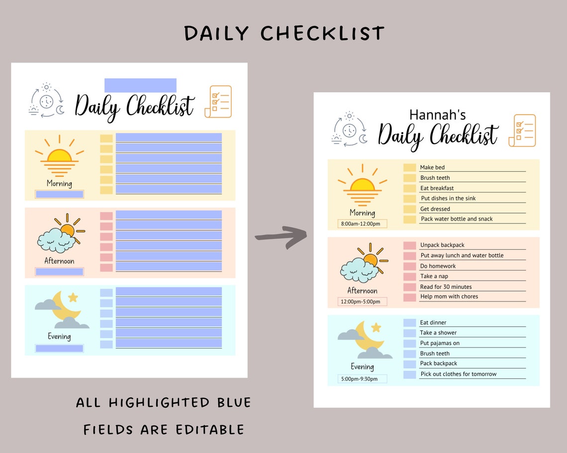 Editable School Planner Kids Printable Back to School Bundle - Etsy ...