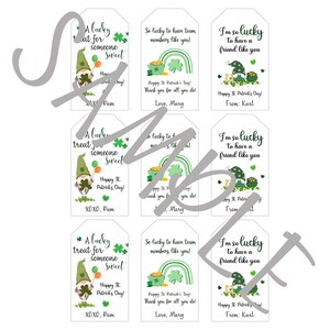 Editable St Patricks Day Gift Tags Printable, Personalized Custom Thank ...