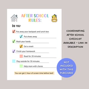 Printable Before School Checklist Morning Reminders for Kids - Etsy