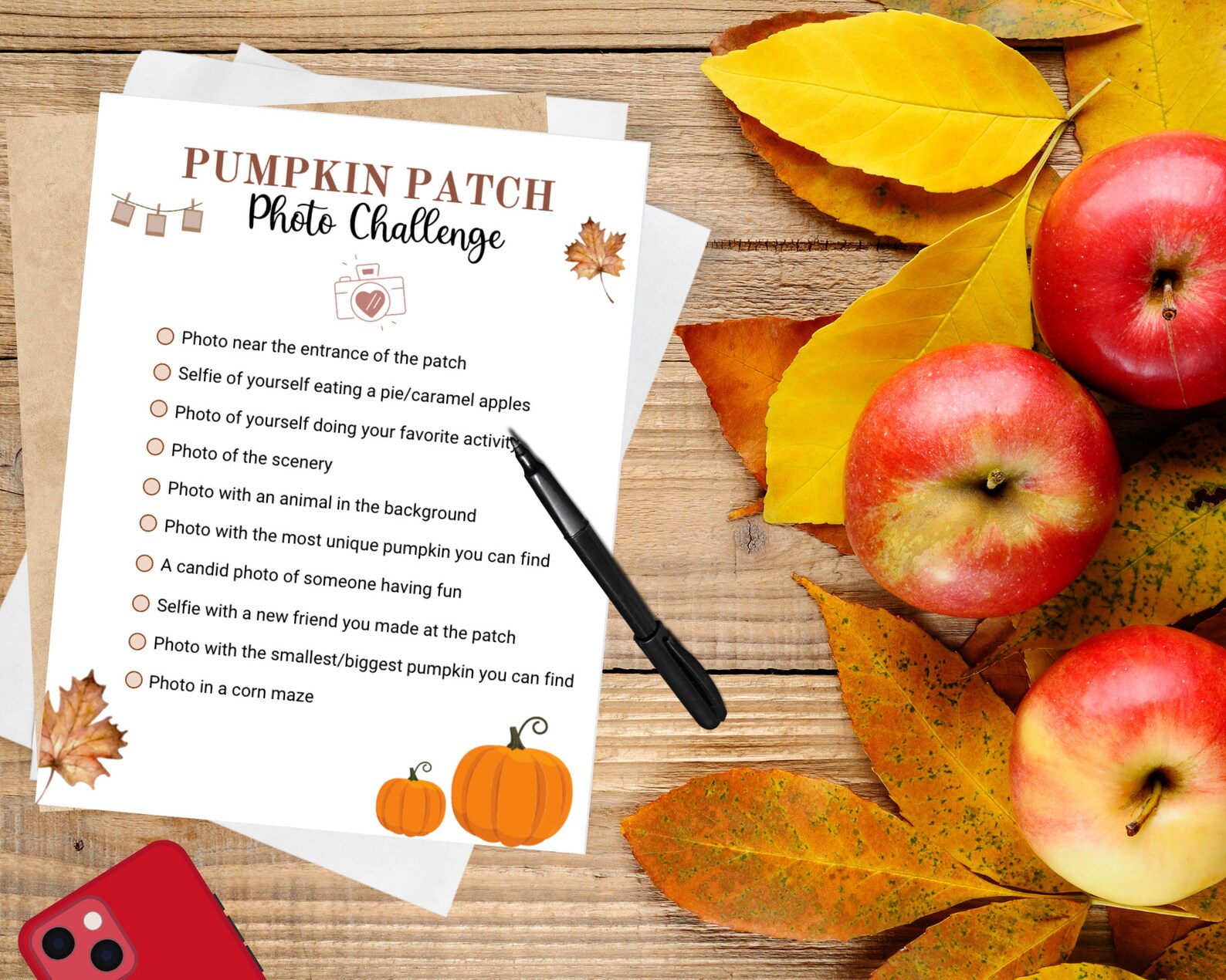 Pumpkin Patch Scavenger Hunt Printable Fall Neighborhood - Etsy