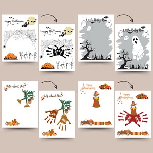 Fall Handprint & Footprint Printable Crafts, DIY Autumn Art for Baby ...