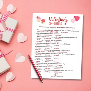 Valentine's Day Trivia Game Printable, Galentines Day Party Game ...
