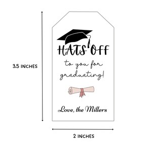 Custom Graduation Gift Tags, Personalized Graduation Tags, Congrats ...