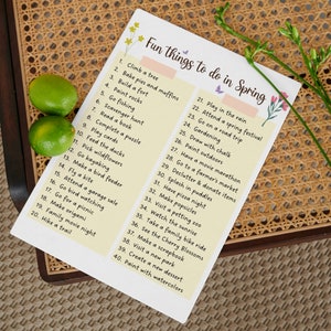 Editable Spring Bucket List, Printable Fun Spring Activities for Kids ...
