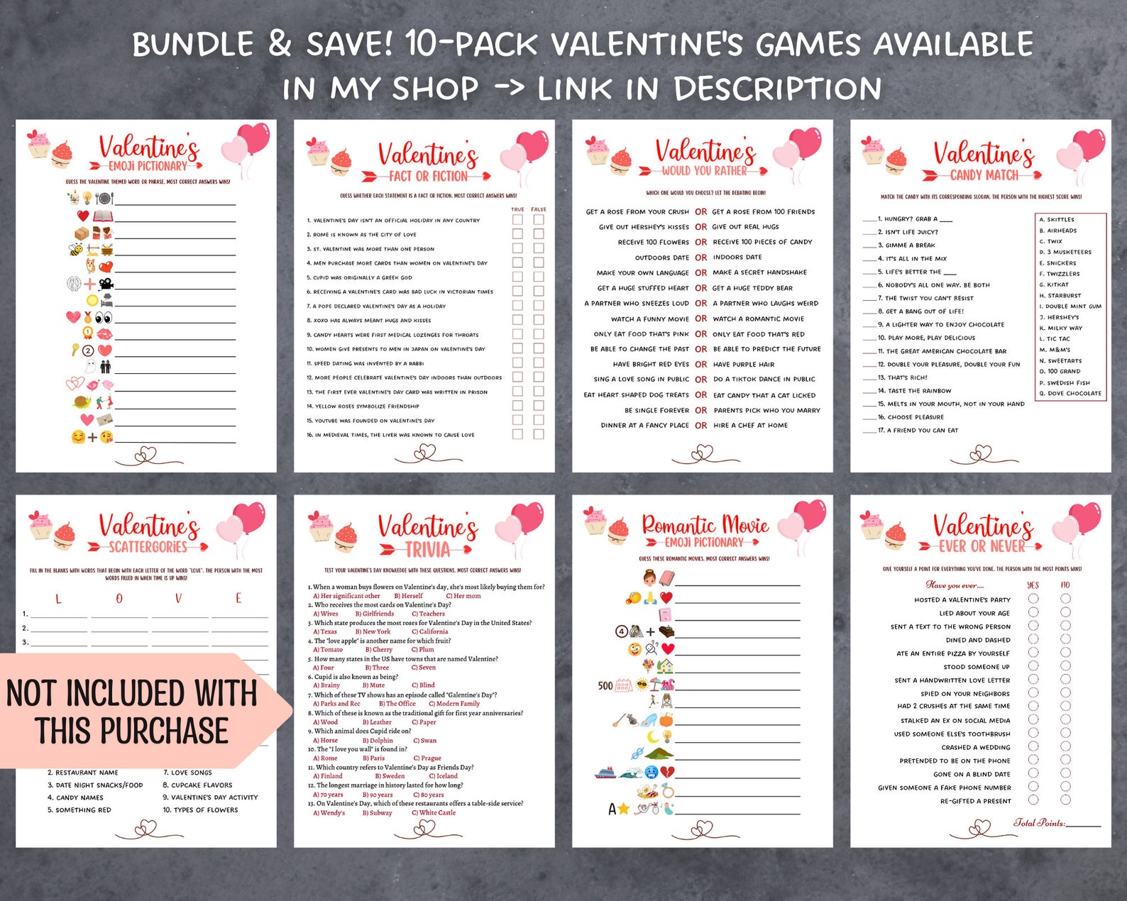 Valentines Day Trivia Game Printable Galentines Day Etsy