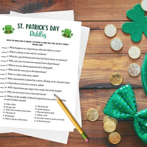 St Patrick's Day Riddles Game Printable St Pattys Riddle - Etsy