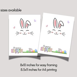 Happy Easter Bunny Footprint Craft for Kids Printable, DIY Handprint ...