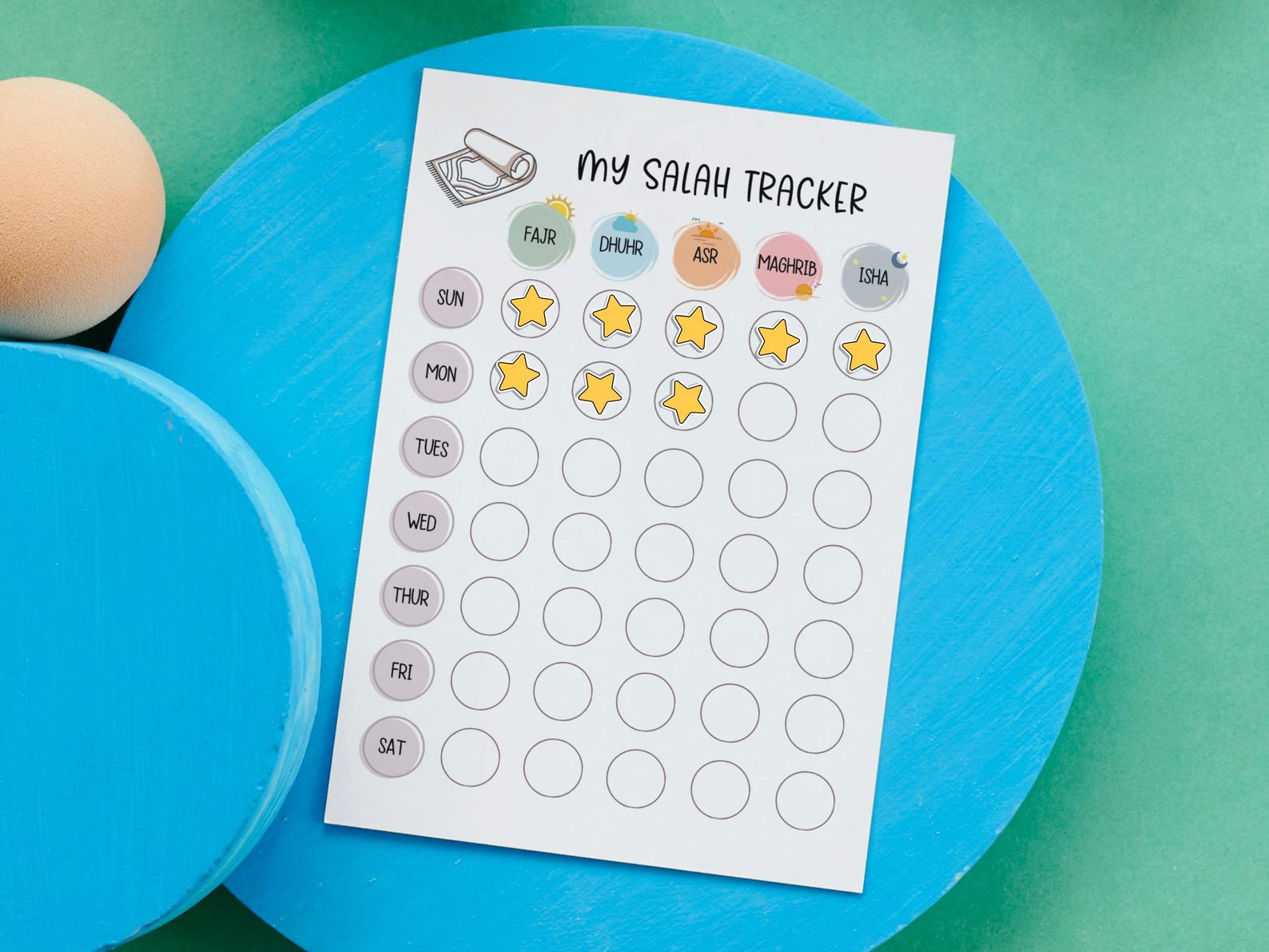 Islamic Salah Weekly Tracker Printable for Kids, Muslim Children Daily ...