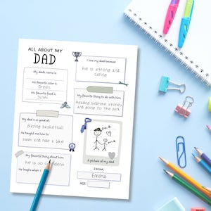 All About My Dad Printable, Father’s Day Questionnaire, All About My ...