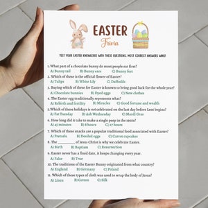 Easter Trivia Party Game Printable, Easter Games, Easter Activity for ...