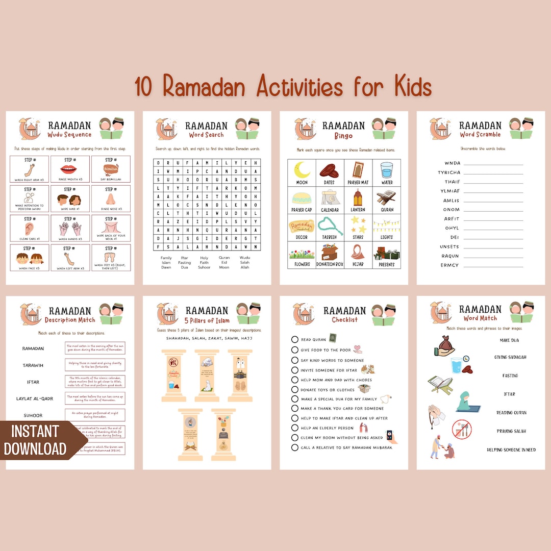 Ramadan Activity for Kids Printable Eid Activities Kids - Etsy