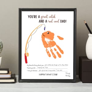 Father's Day Handprint & Footprint Art Printable, Gift for Dad From ...