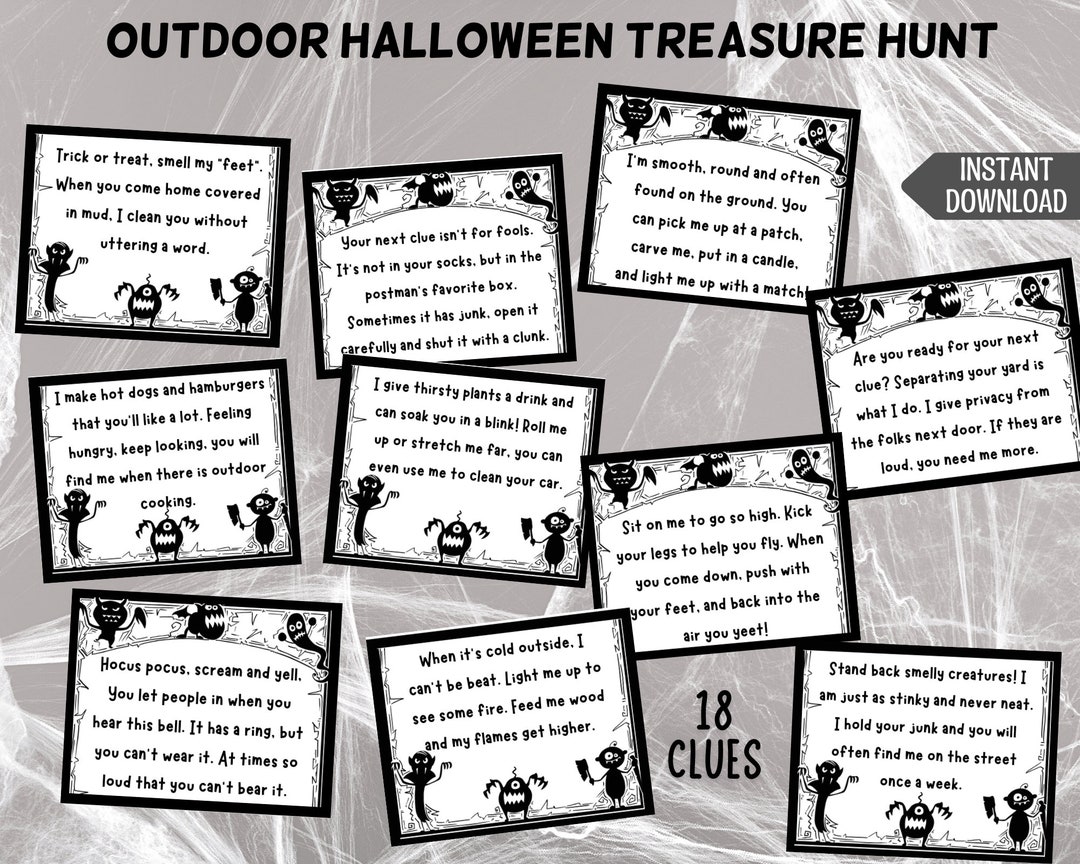 Outdoor Halloween Treasure Hunt for Kids Halloween Scavenger - Etsy