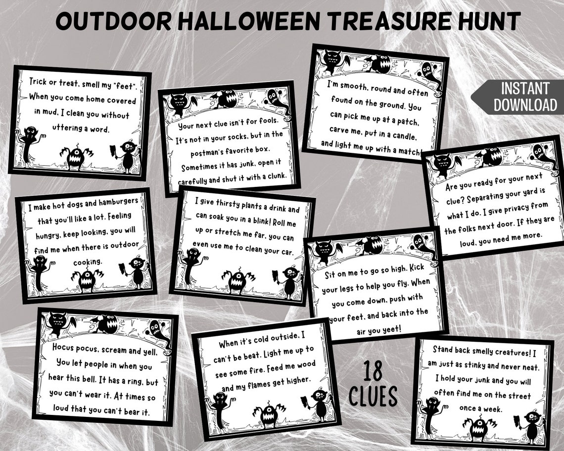 Outdoor Halloween Treasure Hunt for Kids Halloween Scavenger - Etsy