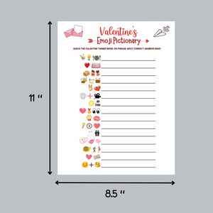 Valentine's Day Emoji Pictionary Game Bundle Printable, Fun Romantic ...