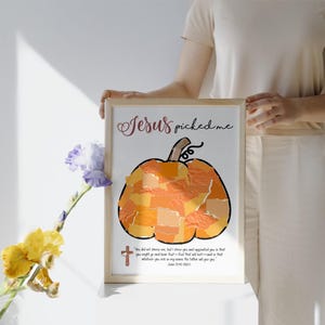 Fall Pumpkin Torn Paper Craft Printable for Kids, Thanksgiving Bible ...