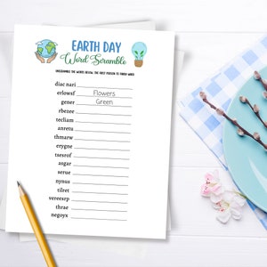Earth Day Games Printable, Environmental Activity Word Search & Word ...