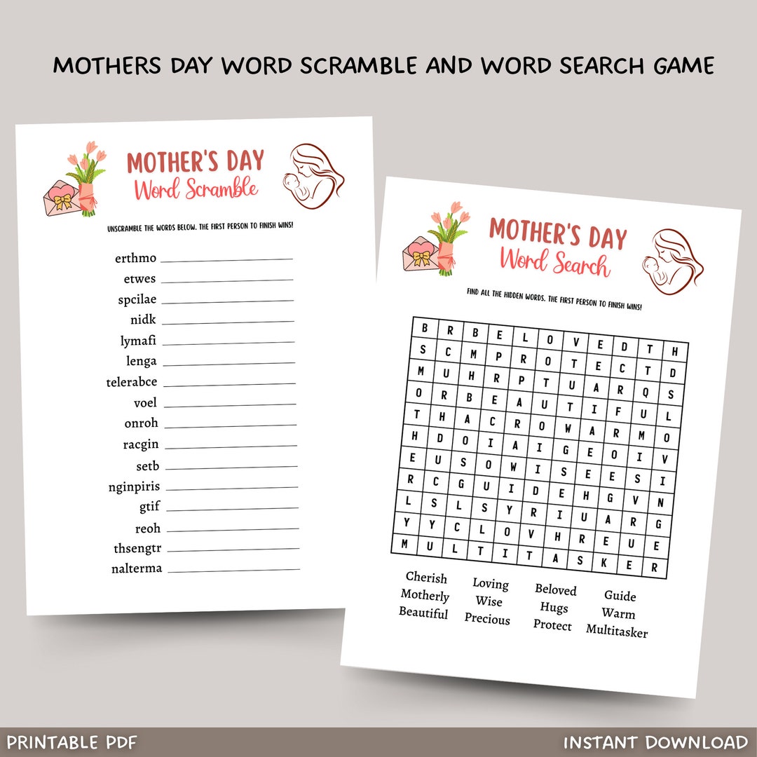 Mother's Day Game Printable, Mothers Day Game for Kids and Adults ...